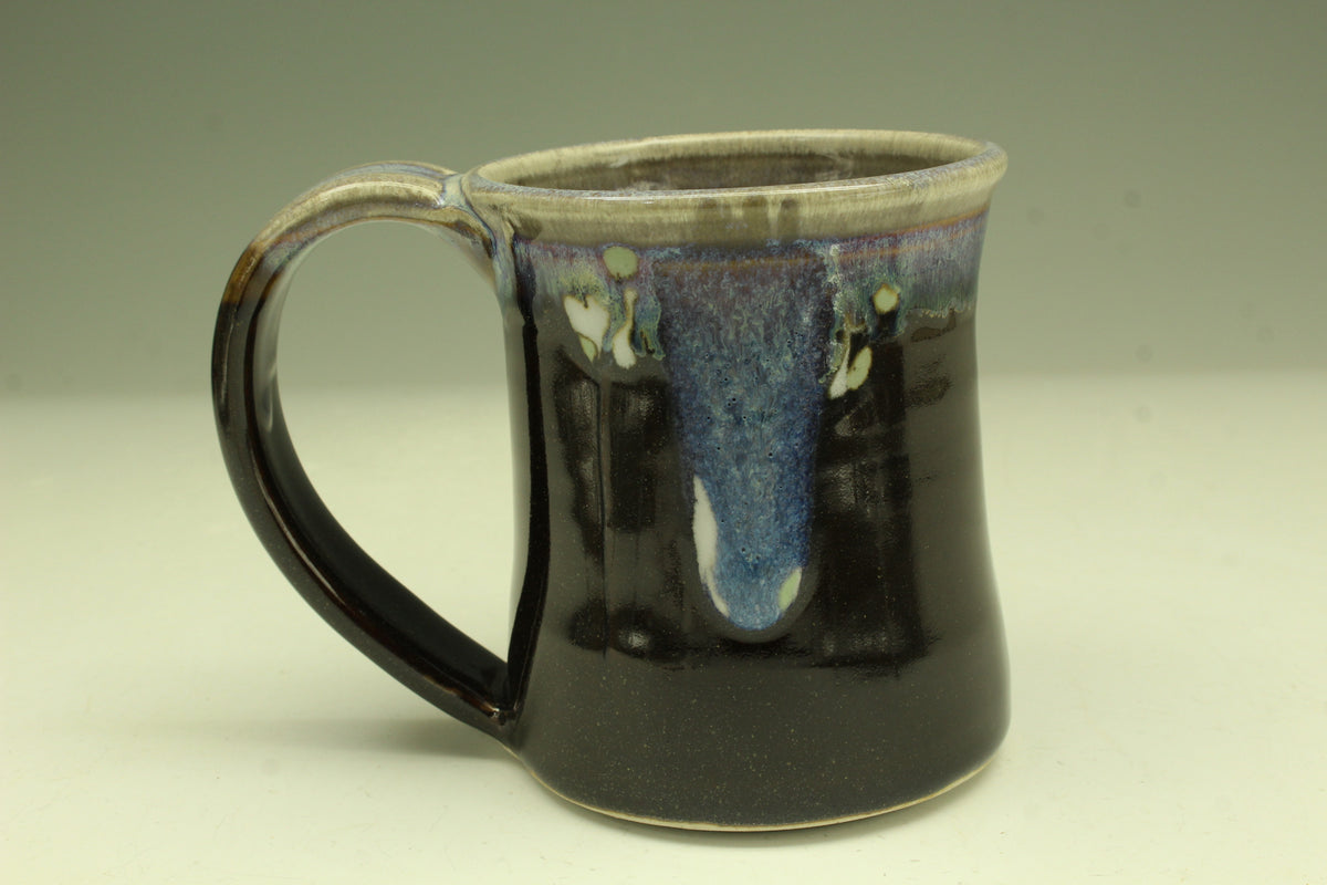 Large pottery Mug (20oz) in tenmoku black glaze - great morning coffee ...