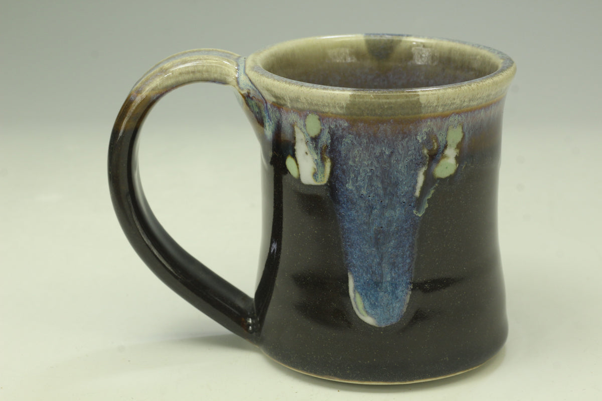 Small pottery Mug (12oz) in tenmoku black glaze - great morning coffee ...